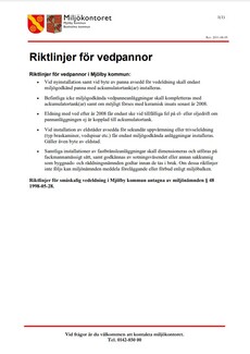 Riktlinjer för vedpannor | Mjölby kommun
